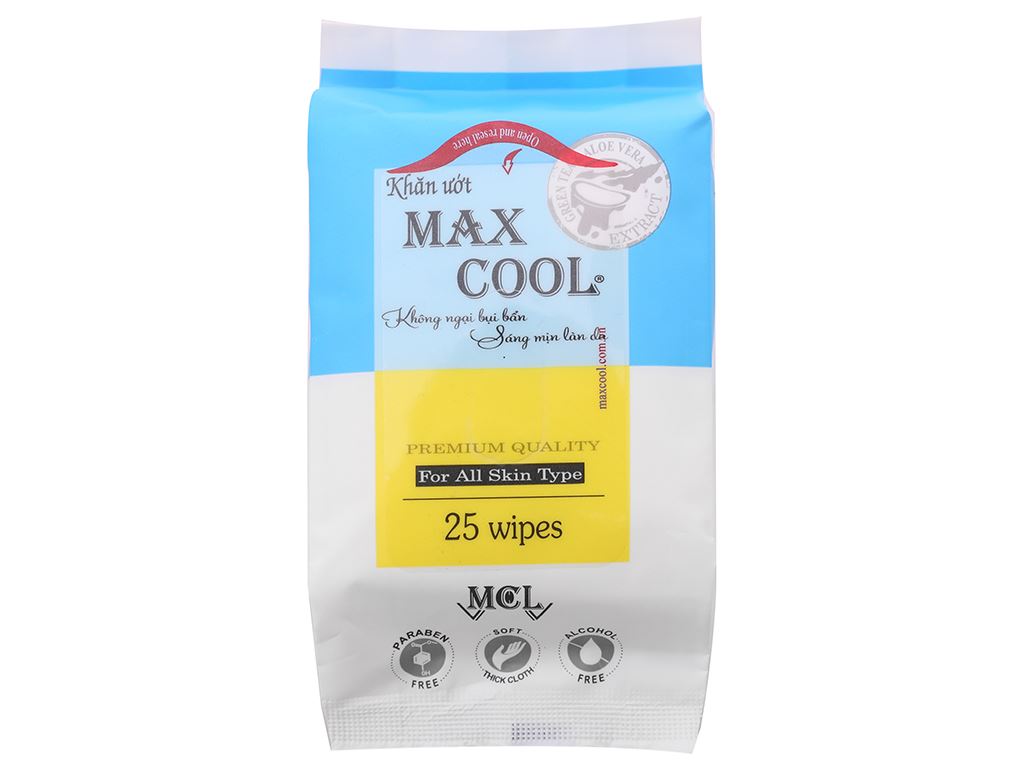 Khăn ướt em bé Max Cool 25 miếng giá tốt tại Bách hoá XANH