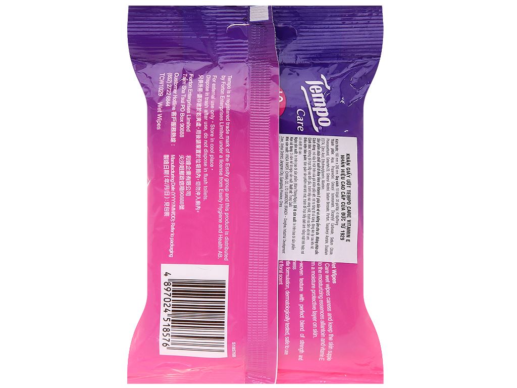 Khăn Tempo Care VitaminE 10 miếng giá tốt tại Bách hoá XANH