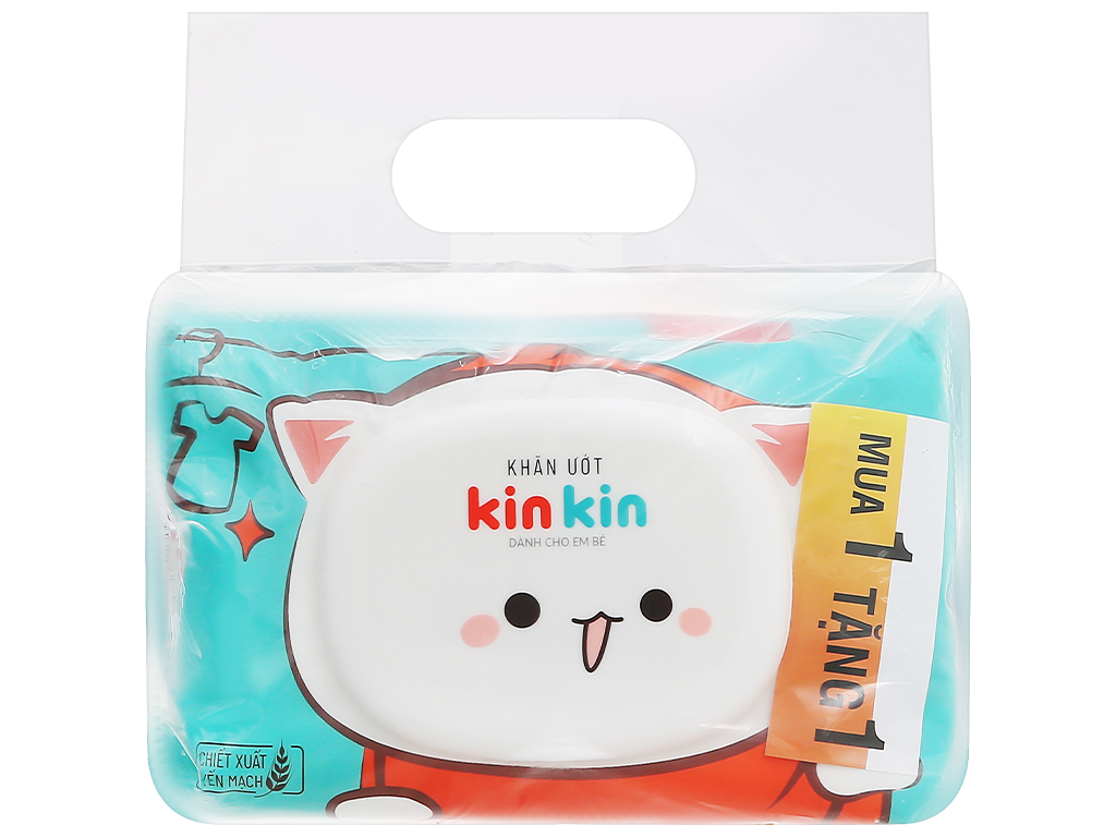 2 gói khăn ướt có nắp KinKin 100 miếng tại Bách hóa XANH