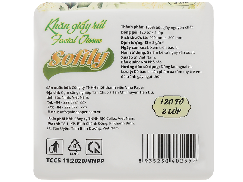 5 gói khăn giấy Softly 2 lớp 120 tờ tại Bách hóa XANH