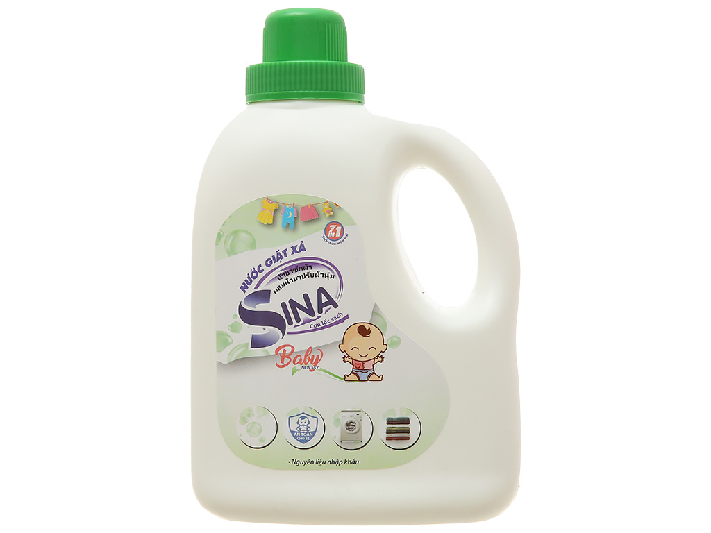 Nước giặt xả baby Sina 7in1 xanh lá 980ml tại Bách hoá XANH