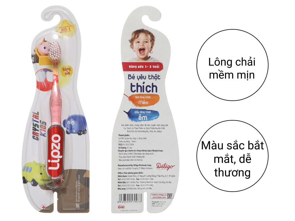 Bàn chải bé 1-5 tuổi Lipzo Crystal Kids tại Bách hoá XANH
