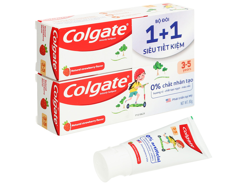 Bộ đôi kem đánh răng bé từ 2-5 tuổi Colgate Free 80g