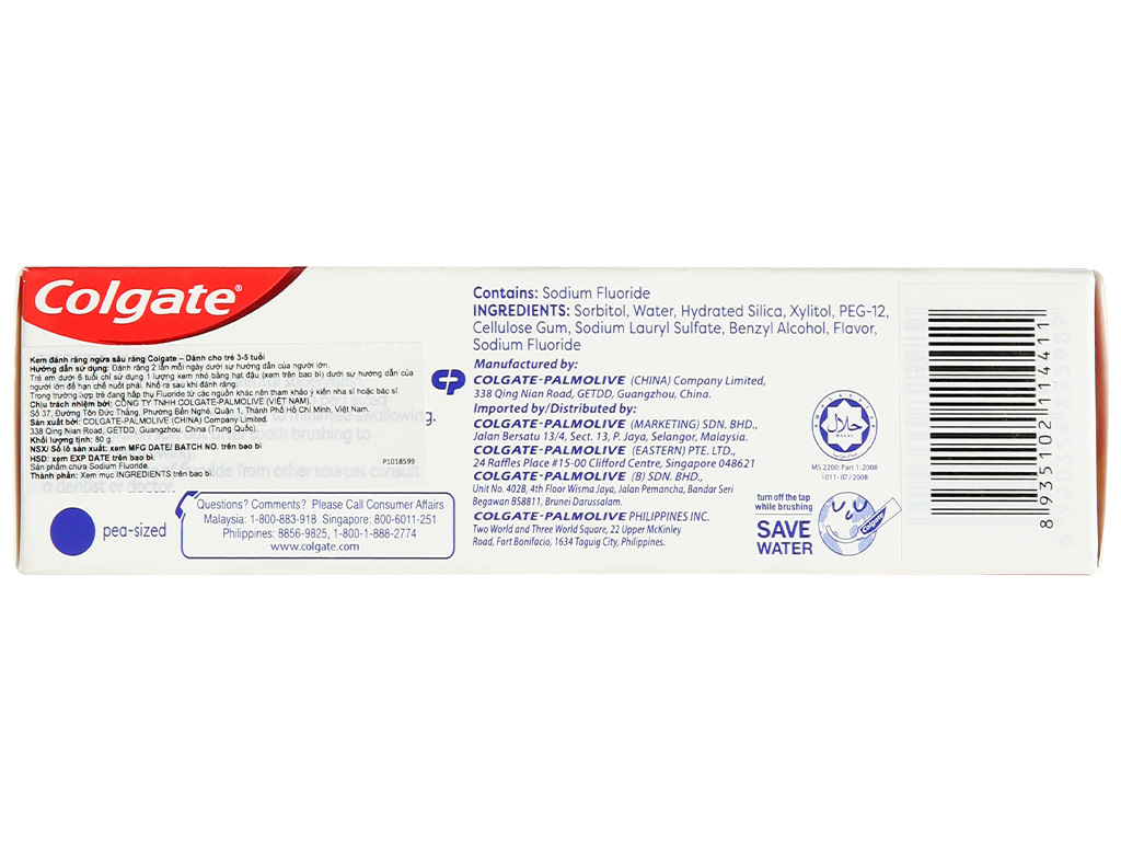 Bộ đôi kem đánh răng bé từ 2-5 tuổi Colgate Free 80g
