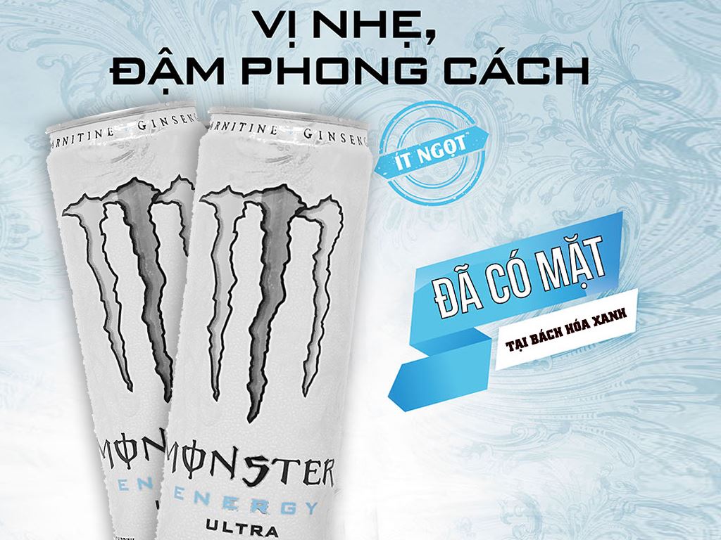 6 lon tăng lực Monster Ultra 355ml giá tốt tại Bách hoá XANH