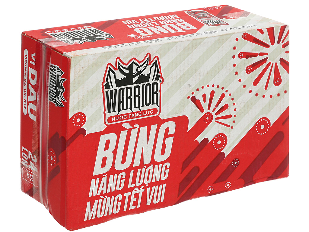 Thùng 24 lon nước tăng lực Warrior hương dâu 325ml – Siêu Thị Gia Đình 24H