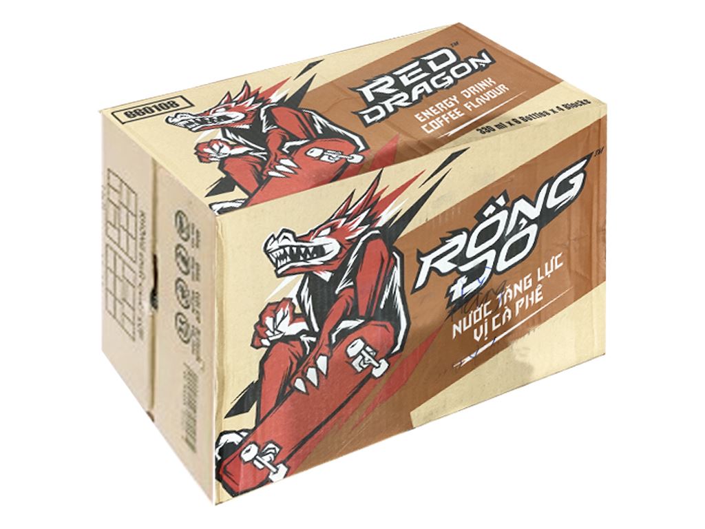 Thùng 24 chai tăng lực Rồng Đỏ cafe 330ml ở Bách hóa XANH