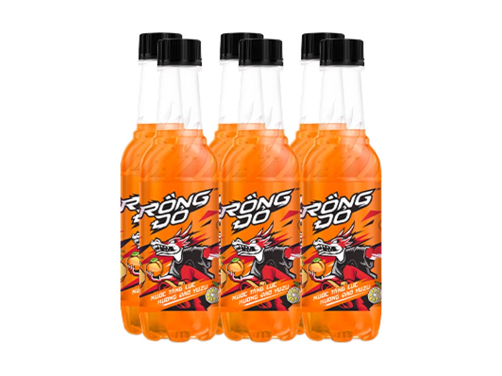 Lốc 6 chai nước tăng lực Rồng Đỏ vị đào yuzu 330ml giá tốt