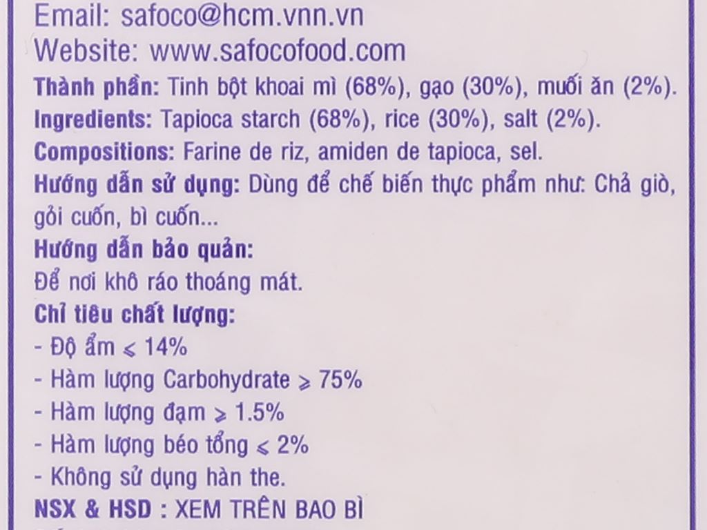 Bánh tráng 22cm Safoco gói 300g giá tốt tại Bách hoá XANH