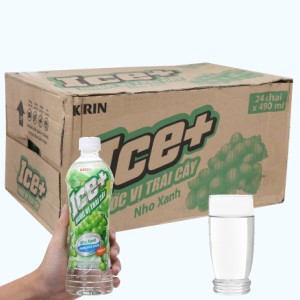 Thùng 24 chai nước Ice+ nho 490ml giá tốt tại Bách hoá XANH