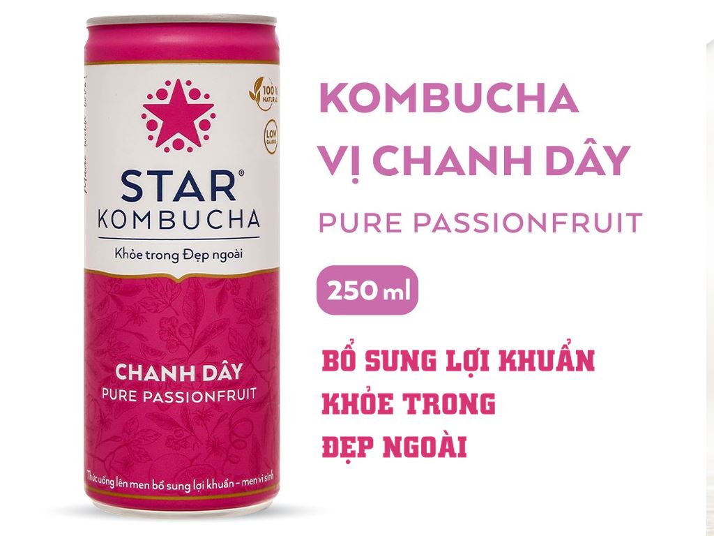Star Kombucha vị chanh dây 250ml giá tốt tại Bách hoá XANH