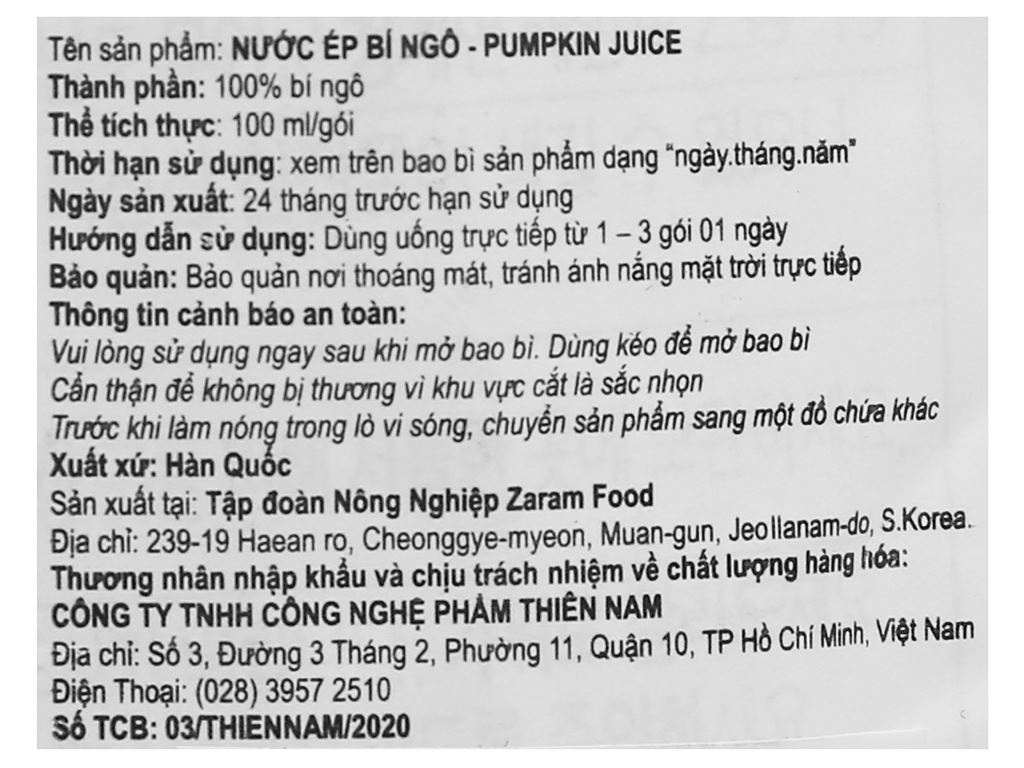 Thùng 30 gói nước Zaram Food 100ml giá tốt tại Bách hoá XANH