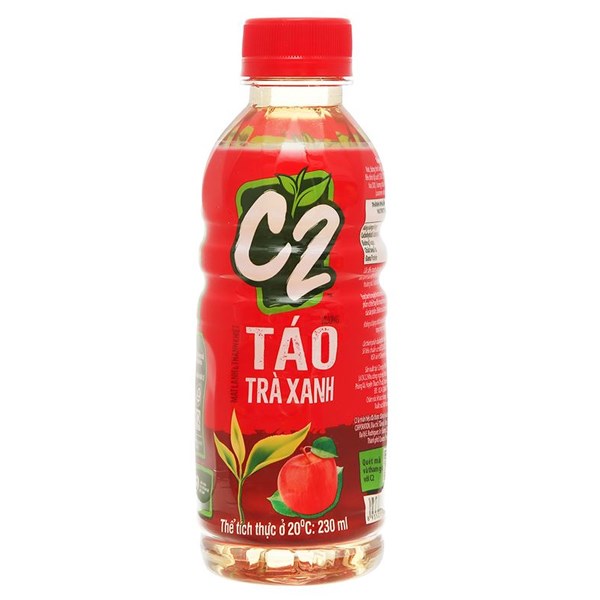 Trà xanh C2 hương táo chai 230ml - 01/2026 | nhathuocankhang.com