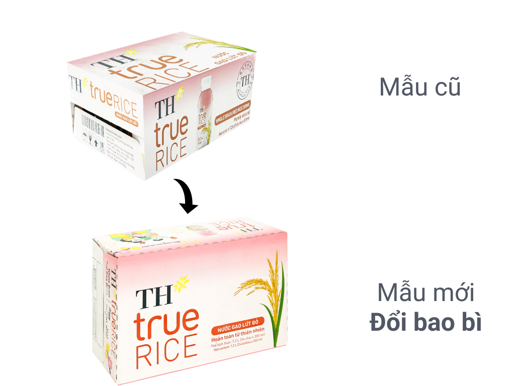 Thùng 24 chai nước gạo lứt TH True Rice 300ml Bách hoá XANH