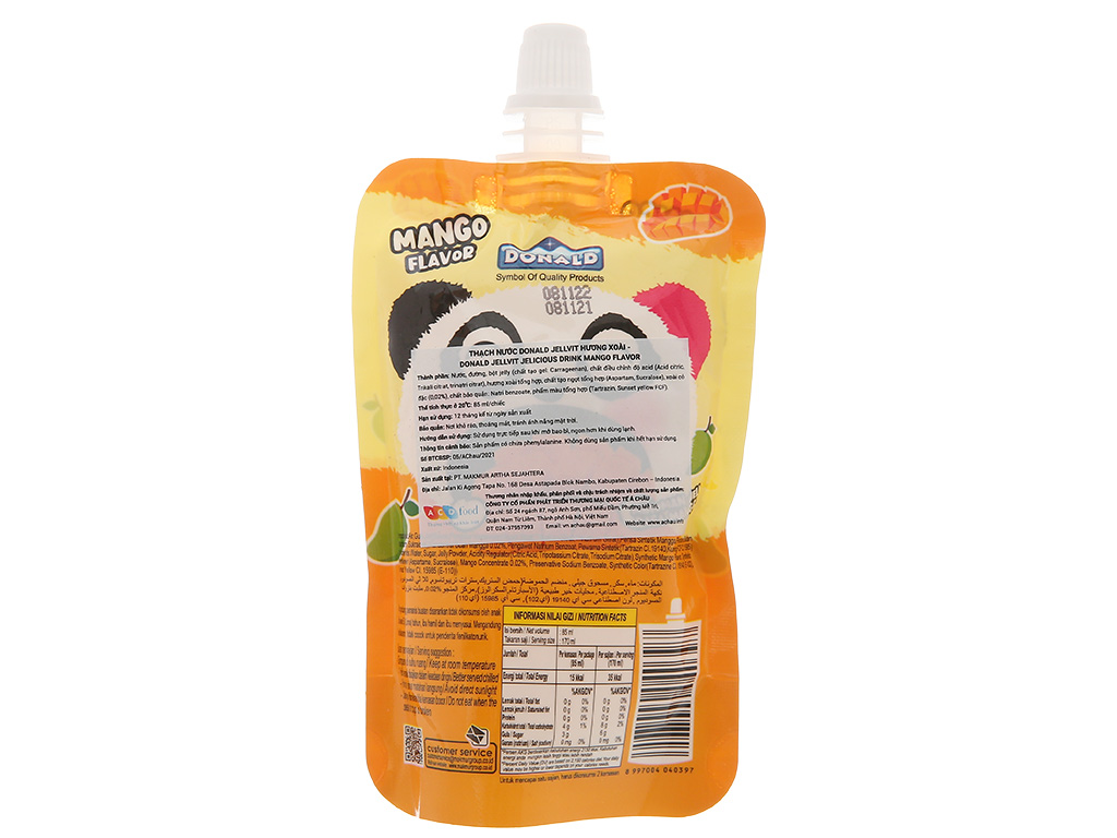 Lốc 10 túi thạch nước Jellvit vị xoài 85ml tại Bách Hóa XANH