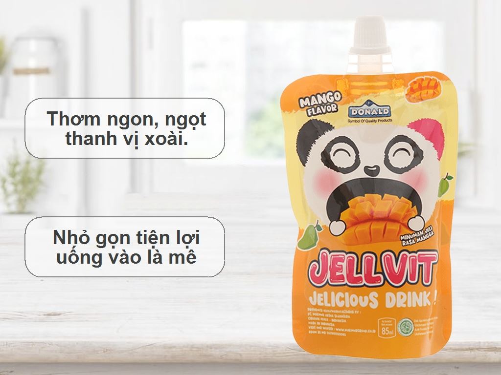 Lốc 10 túi thạch nước Jellvit vị xoài 85ml tại Bách Hóa XANH
