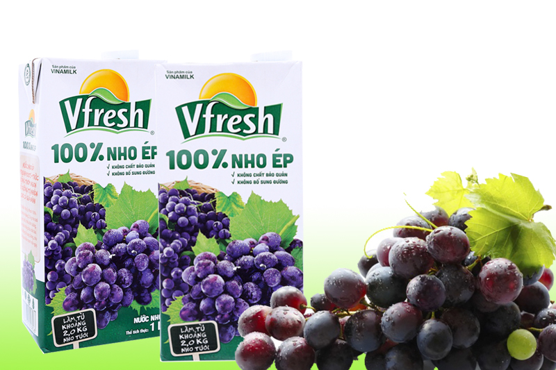 Nước ép nho 100% Vfresh hộp 1 lít giá tốt tại Bách hoá XANH