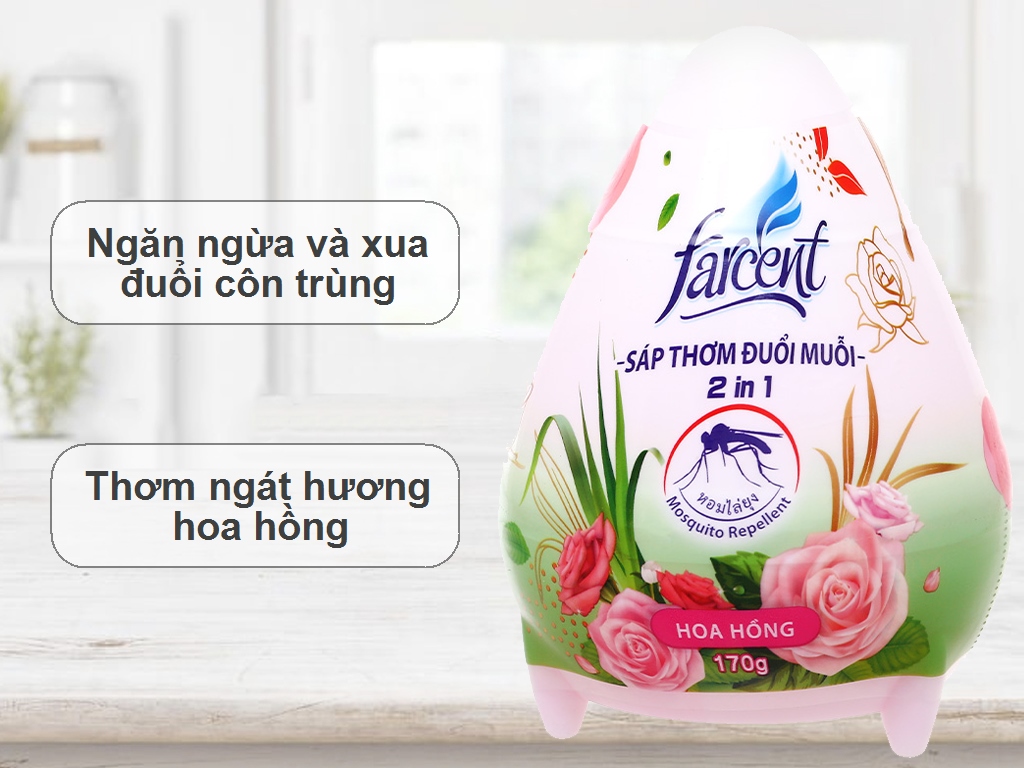 Sáp thơm trứng Farcent hương hoa hồng 170g tại Bách hoá XANH
