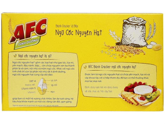 Bánh quy ngũ cốc vị bắp AFC 158g giá tốt tại Bách hoá XANH