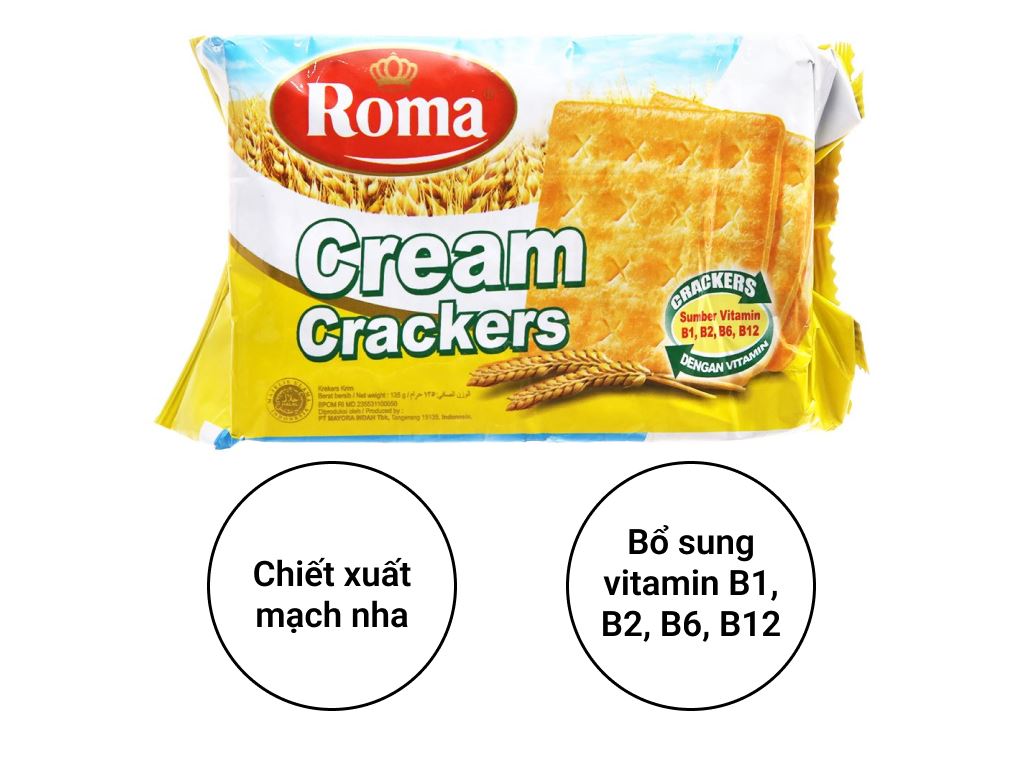 Bánh quy Cream Crackers Roma 135g giá tốt tại Bách hoá XANH