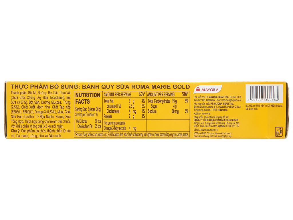 Bánh quy sữa Roma hộp 16 gói x 20g giá tốt tại Bách hoá XANH