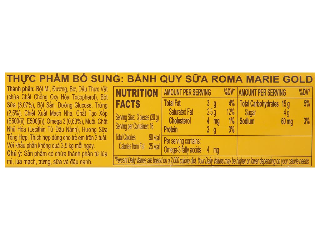 Bánh quy sữa Roma hộp 16 gói x 20g giá tốt tại Bách hoá XANH