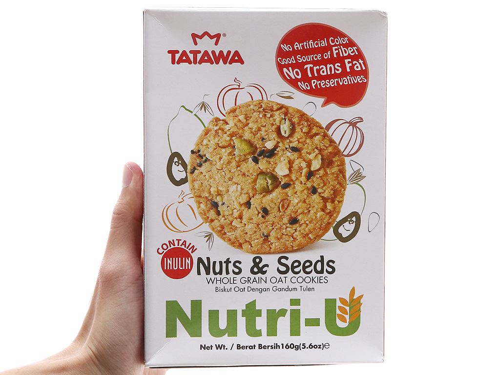 Bánh quy nutri-u nuts & seeds Tatawa hộp 160g Bách hóa XANH