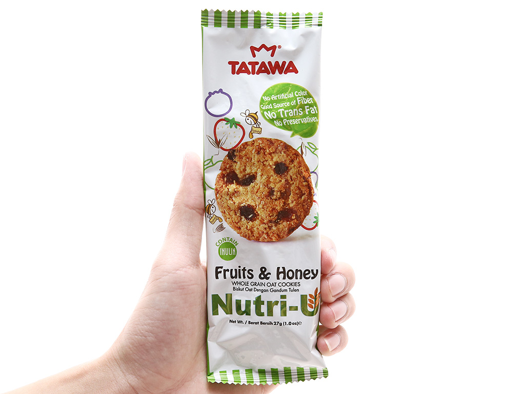 Bánh quy nutri-u fruits, honey Tatawa hộp 160g Bách hóa XANH