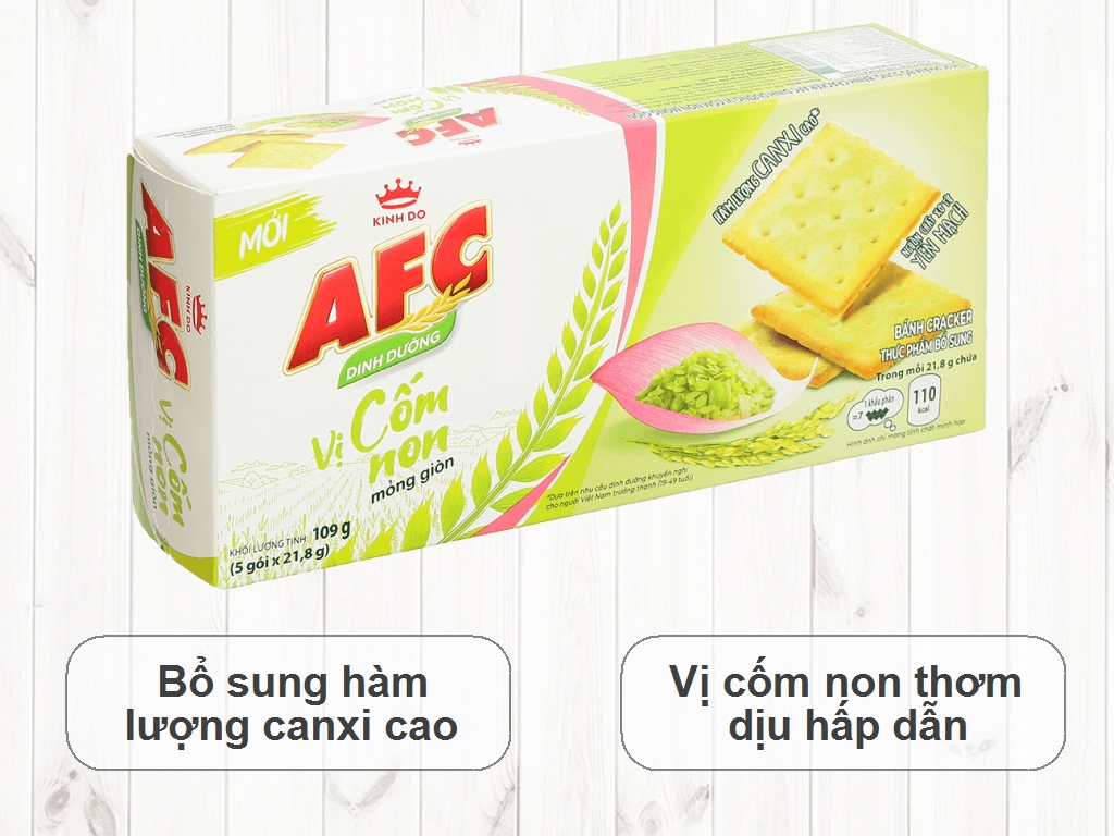 Bánh cracker vị cốm non AFC 109g tại Bách hóa XANH