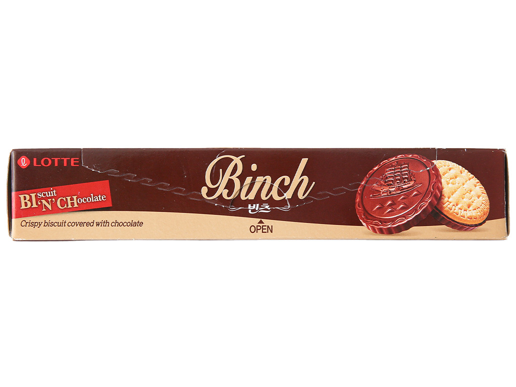 Bánh quy phủ socola Binch Lotte gói 102g tại Bách hóa XANH