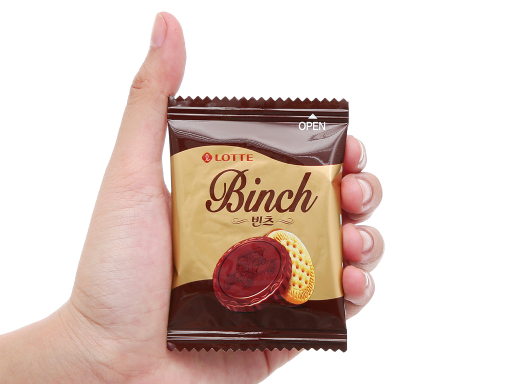 Bánh quy phủ socola Binch Lotte gói 102g tại Bách hóa XANH