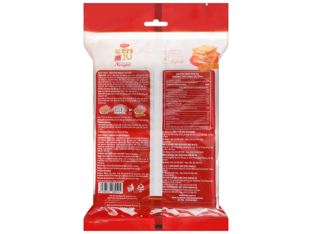 Bánh quy kem dẻo Richy kem sữa 186g tại Bách hóa XANH