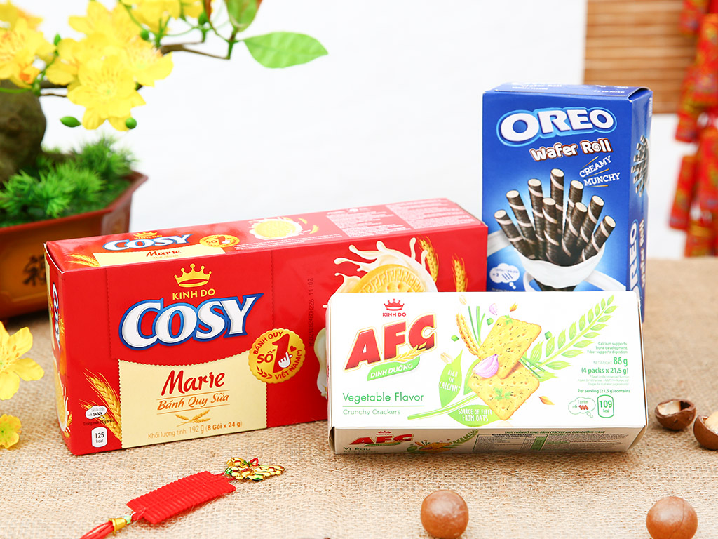 Bộ quà Tết Kinh Đô Lộc III đỏ hộp 752.4g tại Bách hóa XANH