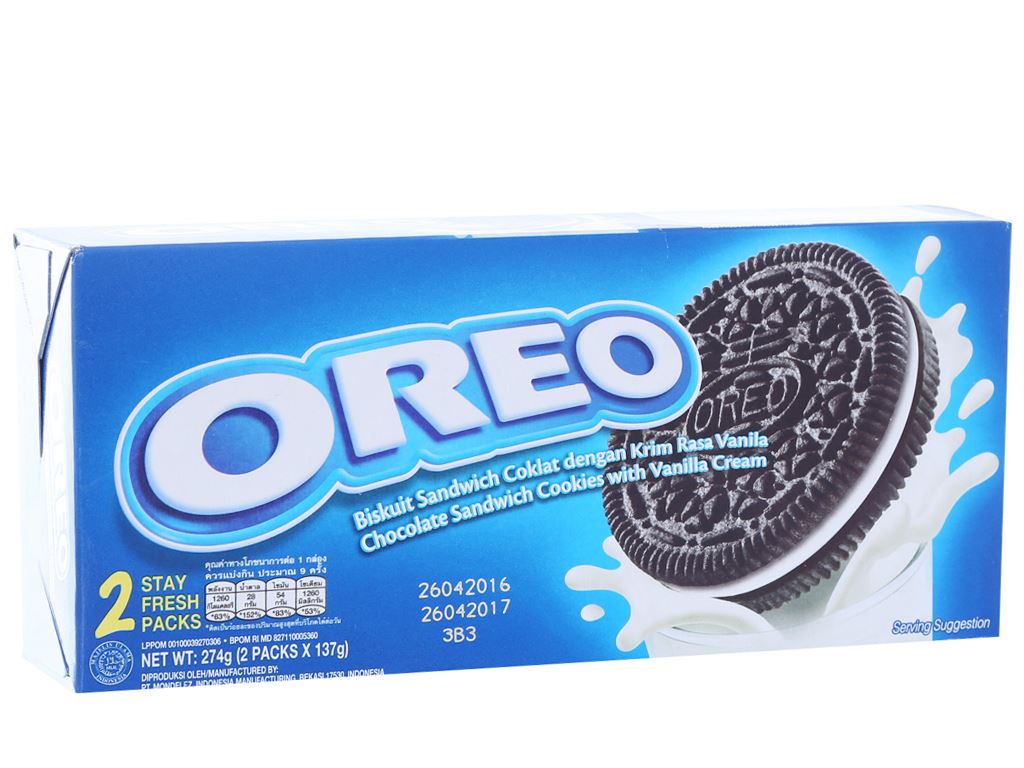 Bánh quy vị kem vani Oreo hộp 274g giá tốt tại Bách hoá XANH