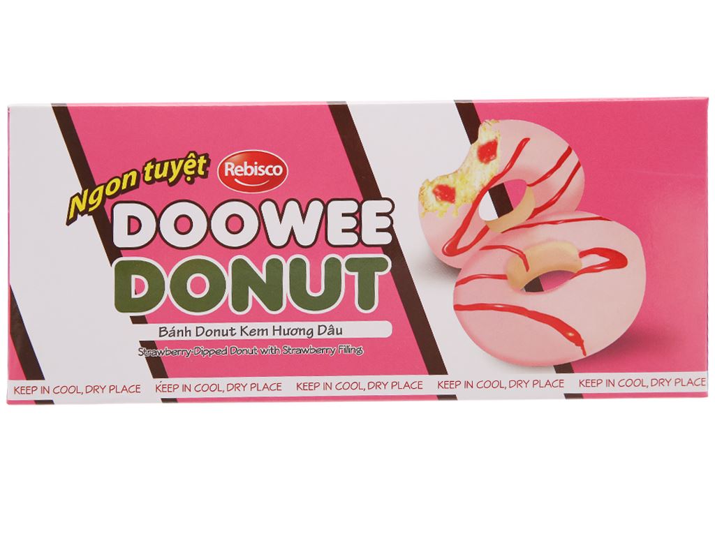 Bánh dâu Doowee Donut 5cái x 30g giá tốt tại Bách hoá XANH