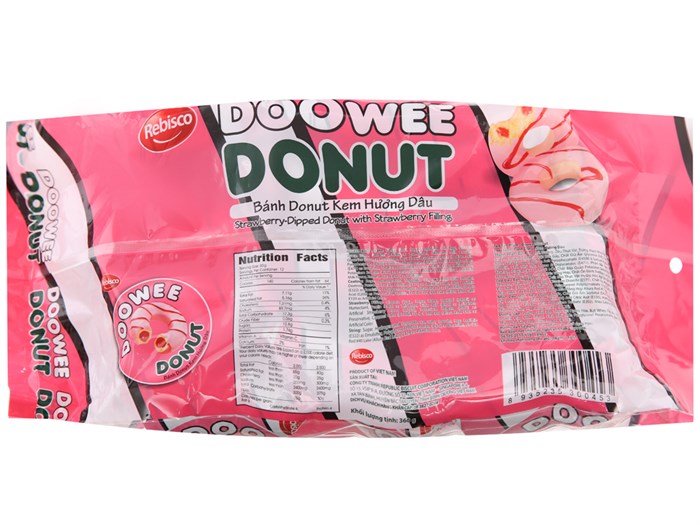Bánh dâu Doowee Donut 12cái x 30g giá tốt tại Bách hoá XANH