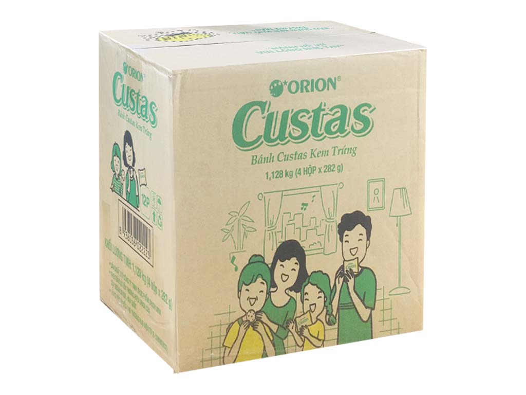 Thùng 4 hộp bánh kem trứng Custas 1.128kg tại Bách Hóa XANH