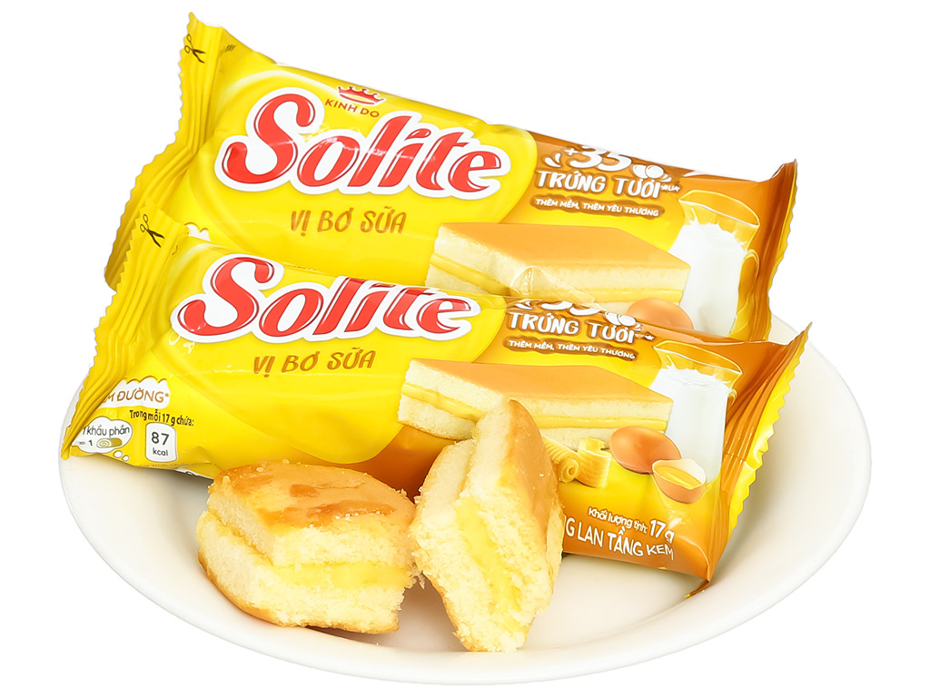 Bánh bông lan tầng kem bơ sữa Solite 374g tại Bách hóa XANH