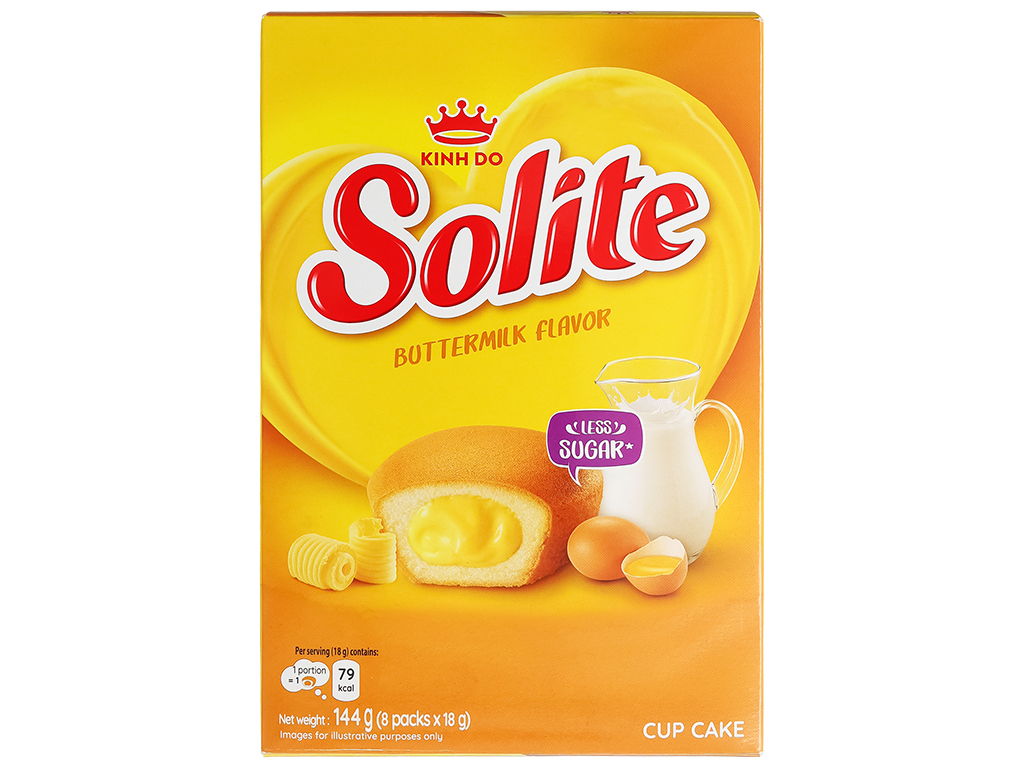 Bánh bông lan tròn kem bơ sữa Solite 144g tại Bách hóa XANH