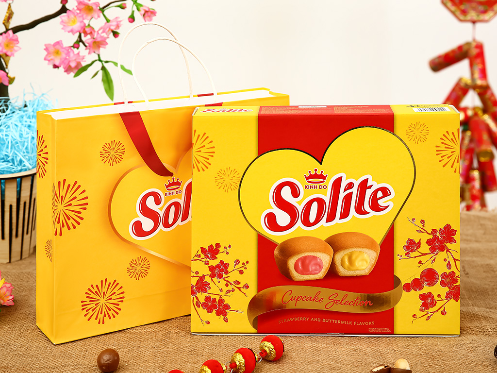 Bánh bông lan tròn bơ sữa dâu Solite 324g tại Bách hóa XANH