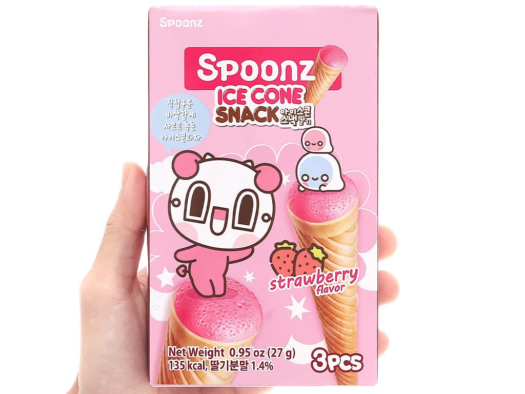 Bánh xốp vị dâu Spoonz 3 gói x 9g giá tốt tại Bách hoá XANH