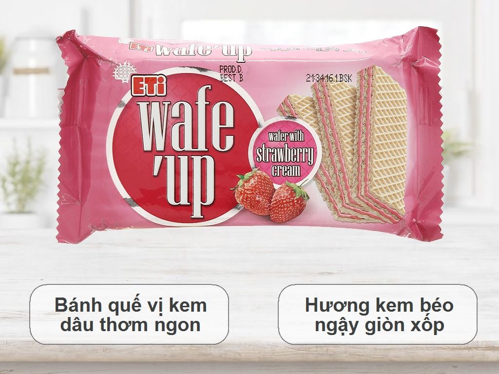 Bánh quế vị kem dâu Eti Wafe 'up gói 40g bách hóa XANH