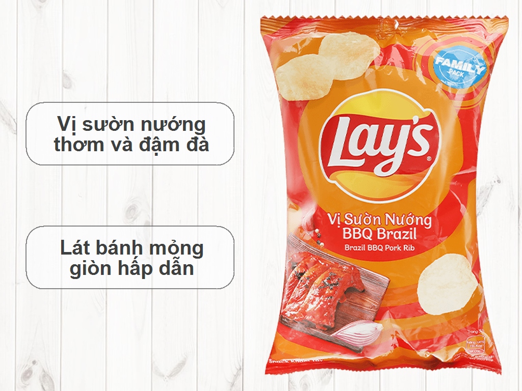 Snack khoai tây sườn nướng Lay's gói 150g tại Bách hóa XANH