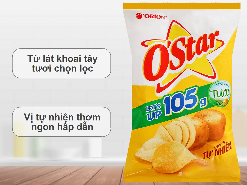 Snack khoai tây vị tự nhiên O'Star 108g tại Bách hóa XANH