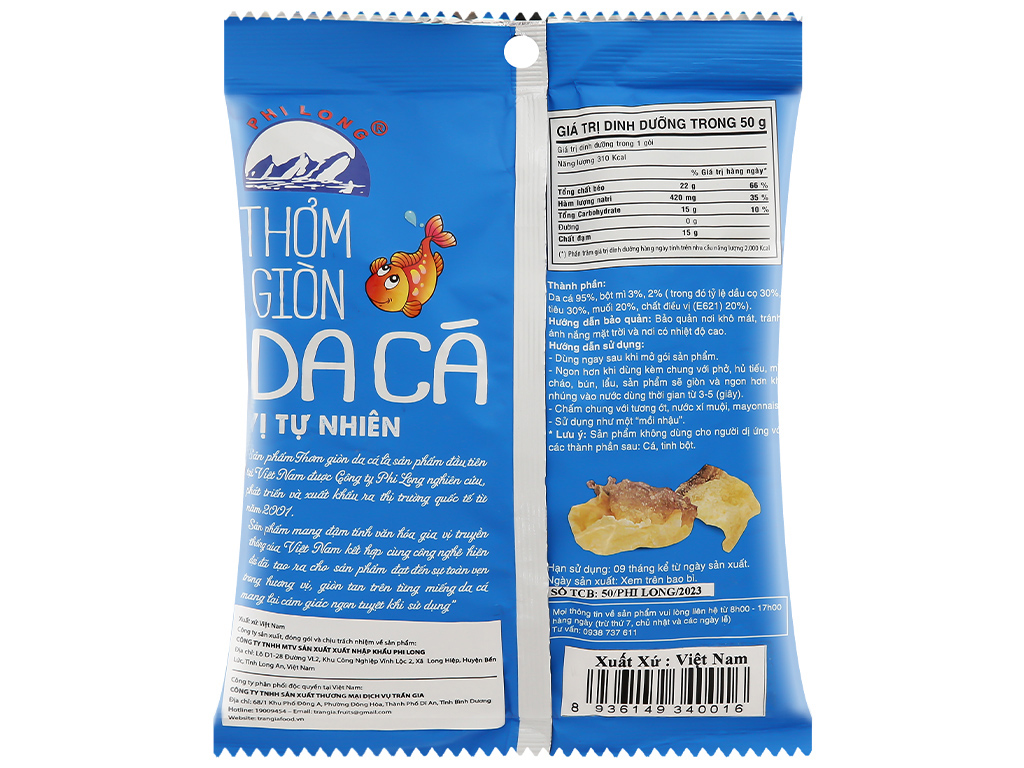 Snack da cá vị tự nhiên Phi Long gói 50g tại Bách Hóa XANH