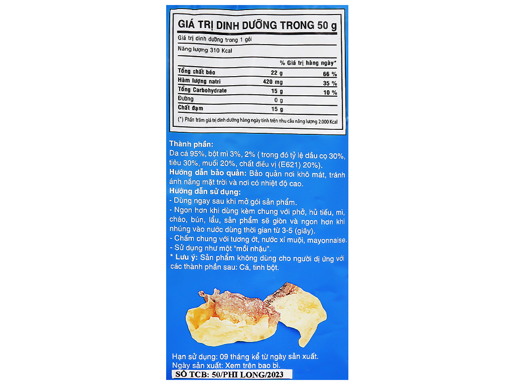 Snack da cá vị tự nhiên Phi Long gói 50g tại Bách Hóa XANH