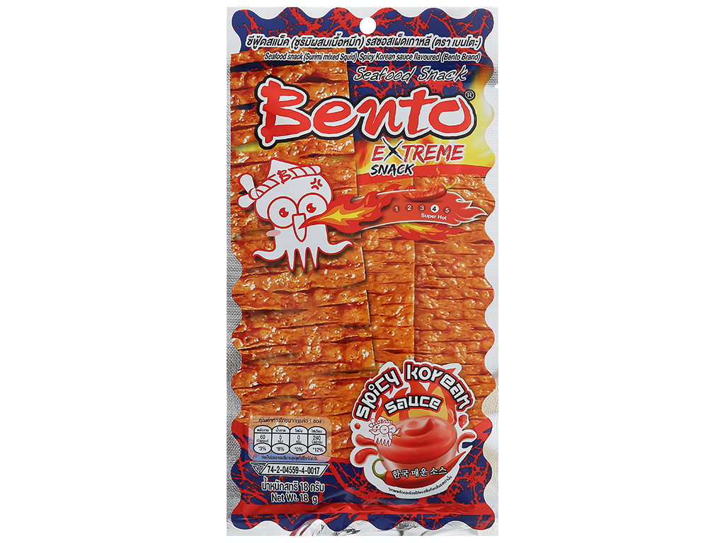 Snack mực sốt cay Hàn Quốc Bento 18g tại Bách hóa XANH