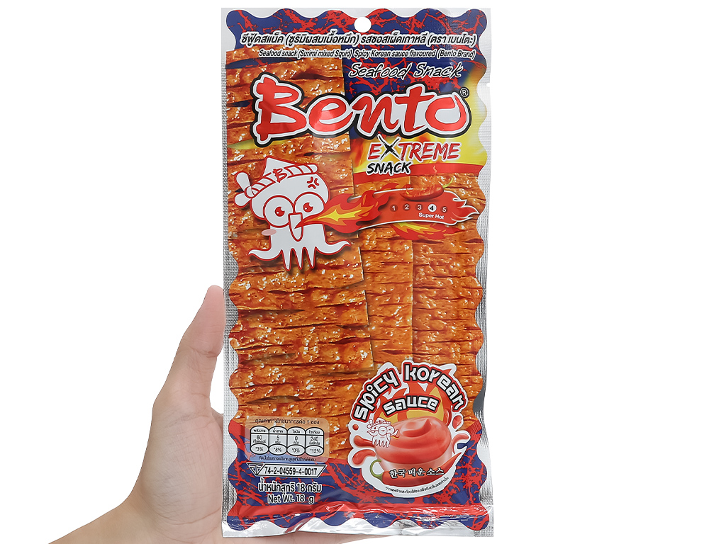 Snack mực sốt cay Hàn Quốc Bento 18g tại Bách hóa XANH