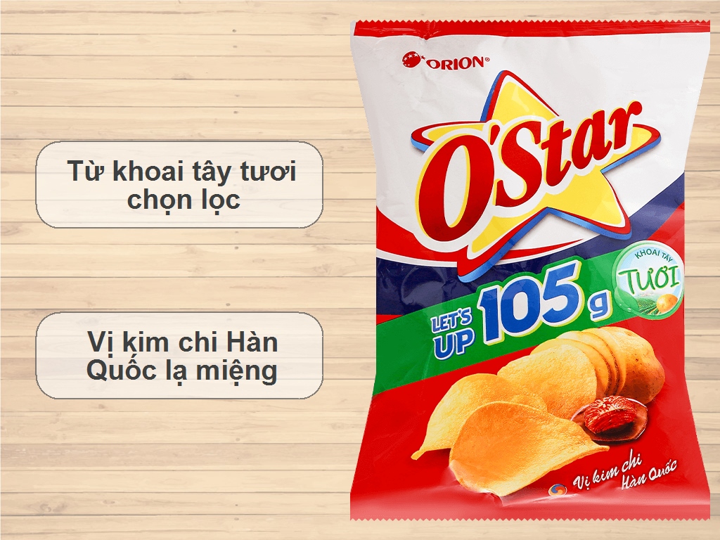 Snack khoai tây OStar kim chi 108g tại Bách hóa XANH