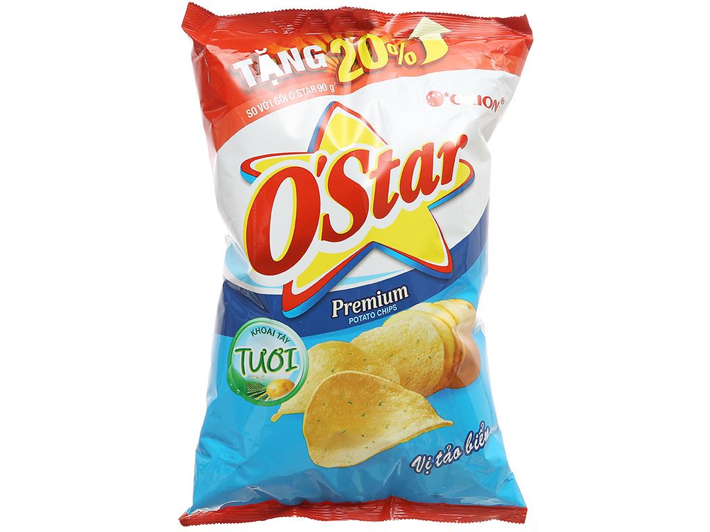 Snack khoai tây vị tảo biển o'star gói 108g tại Bách hoá XANH